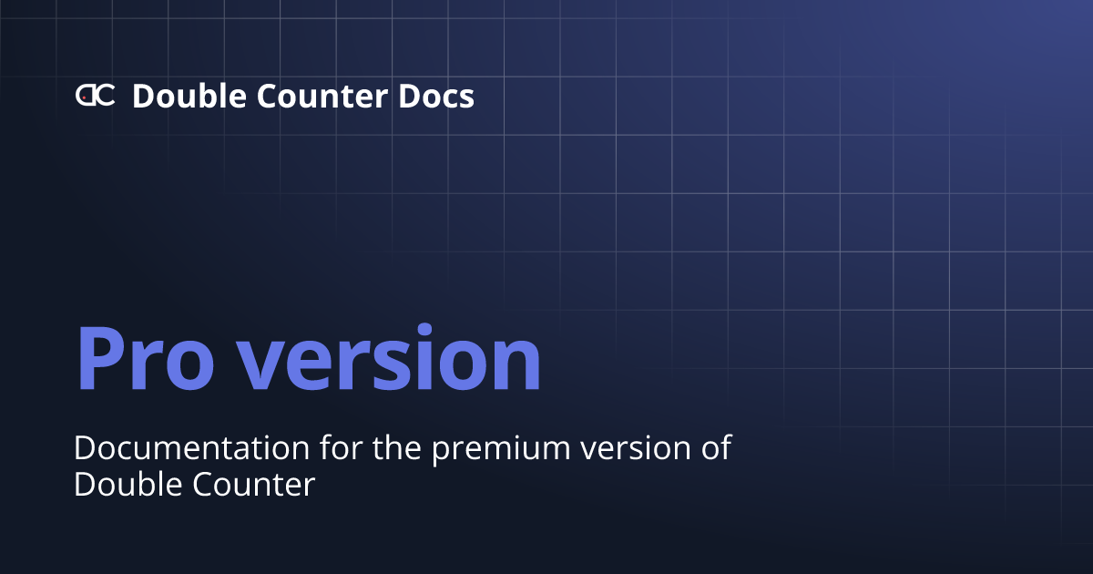 Pro version | Double Counter Docs